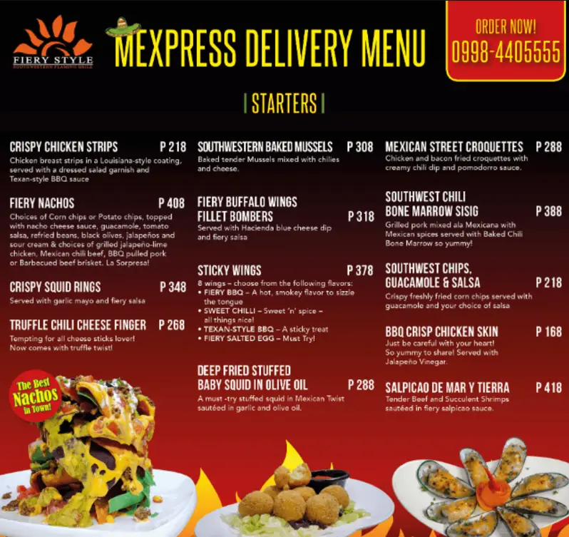 Fiery Style Philippines Menu Prices 2025
