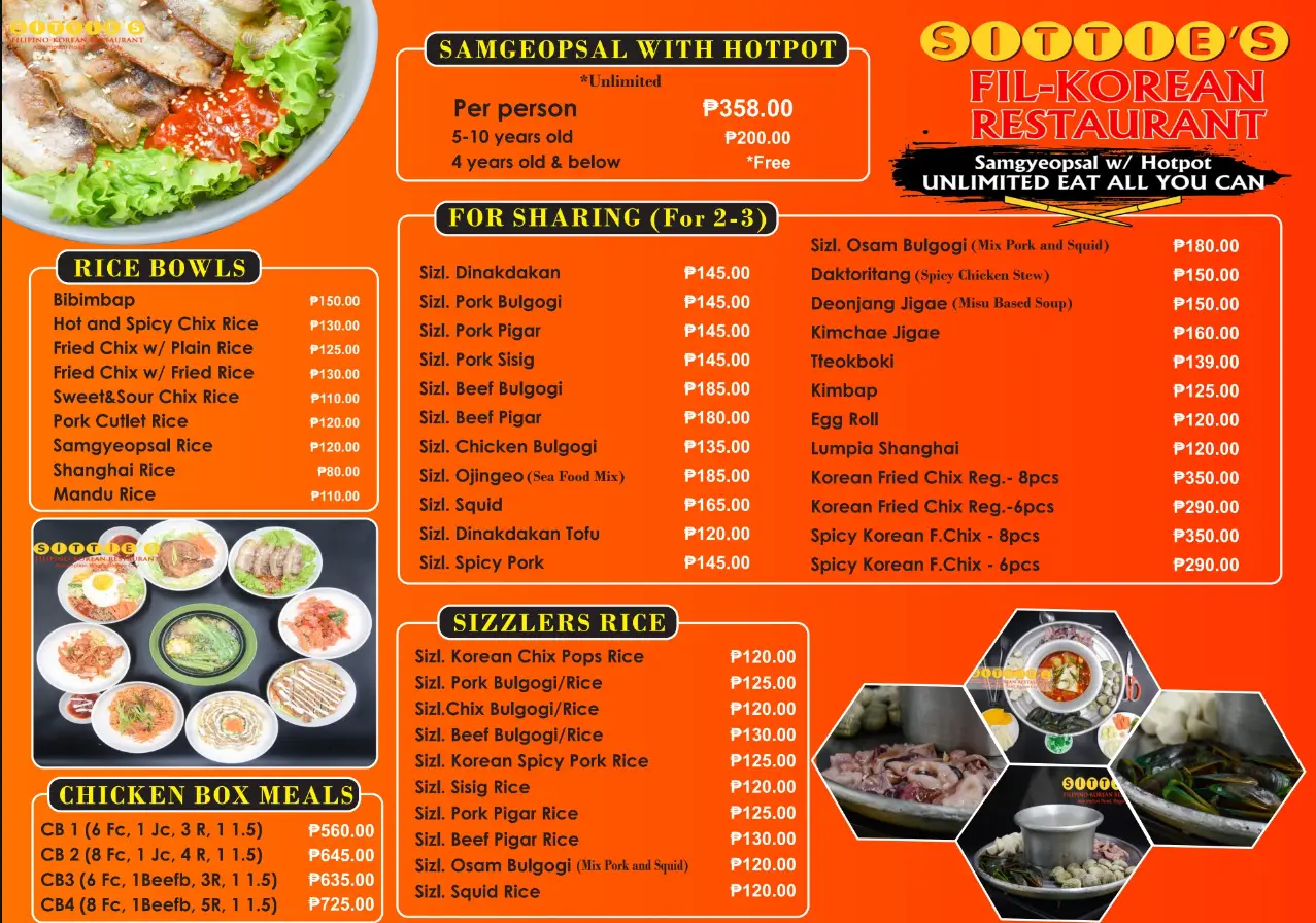 Samgyupsal Philippines Menu Prices 2024