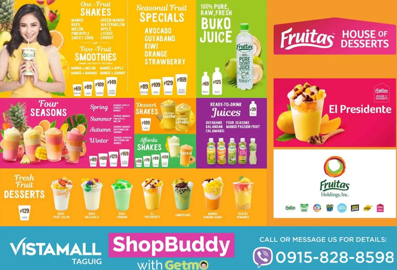 Fruitas Philippines Menu Prices 2025
